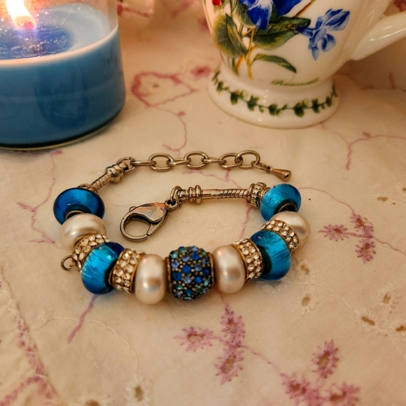 Vintage | Jewelry | Beautiful Blue Charm Bracelet | Poshmark